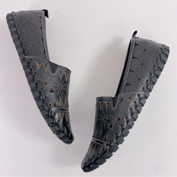 Spring Step | Shoes | Spring Step Black Fusaro Flat Geometric Cutout ...